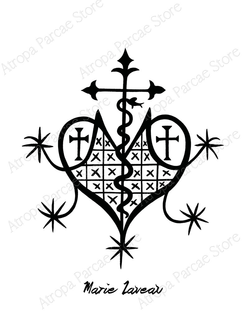 Veve Marie Laveau Voodoo Symbol Print Loa Sigil New Orleans - Etsy
