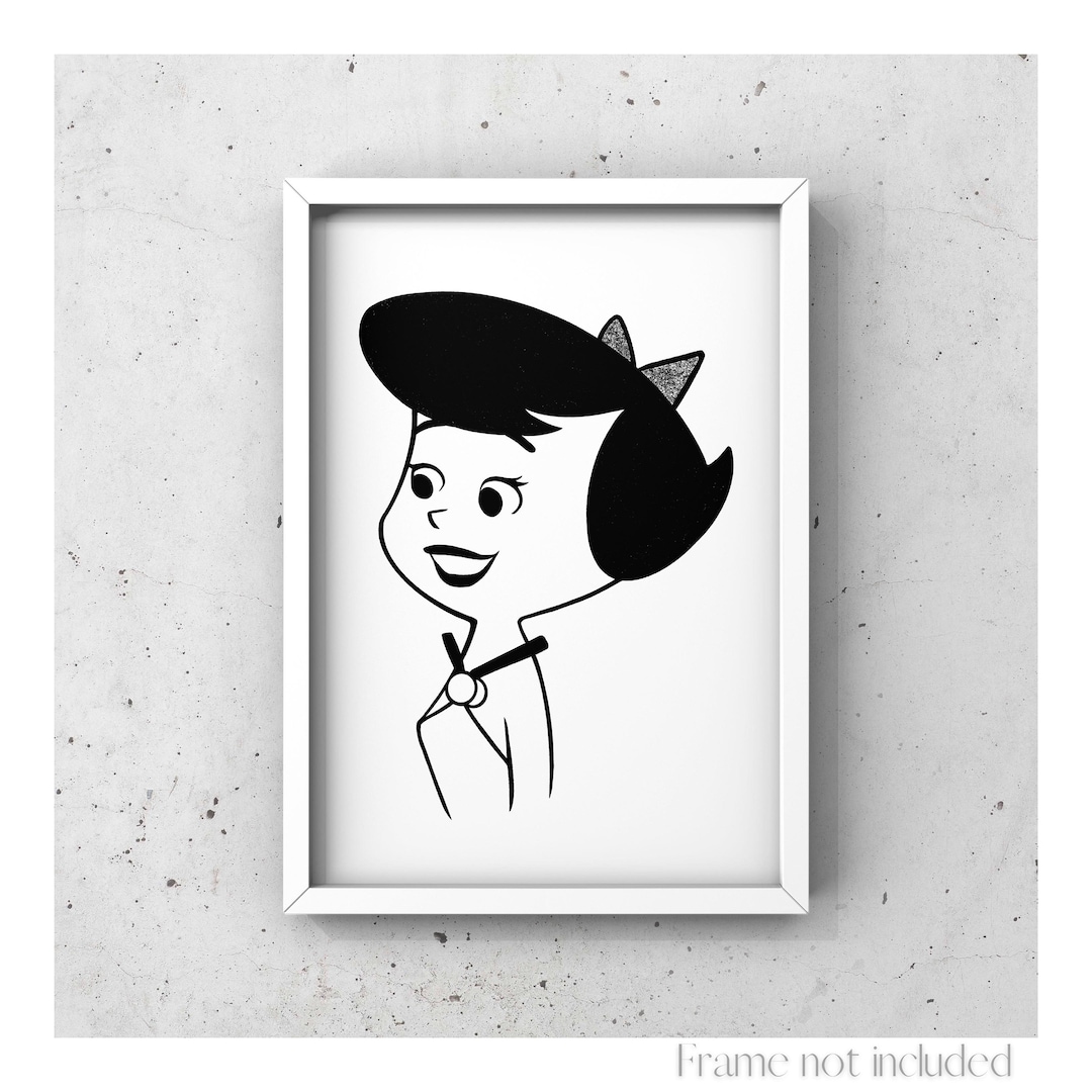 Betty Rubble Print the Flintstones Illustration Anime Yabba-dabba-doo ...