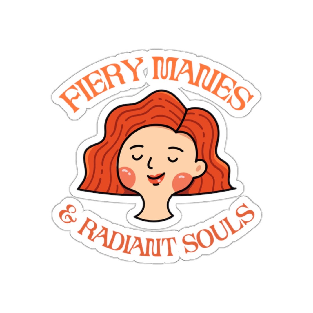 Funny Redhead Sticker Red Hair Illustration Quote Decal for Hair Salon ...