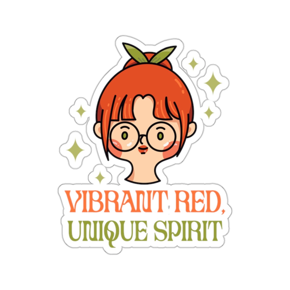 Cute Redhead Sticker Red Hair Illustration Quote Decal for Funny Art ...