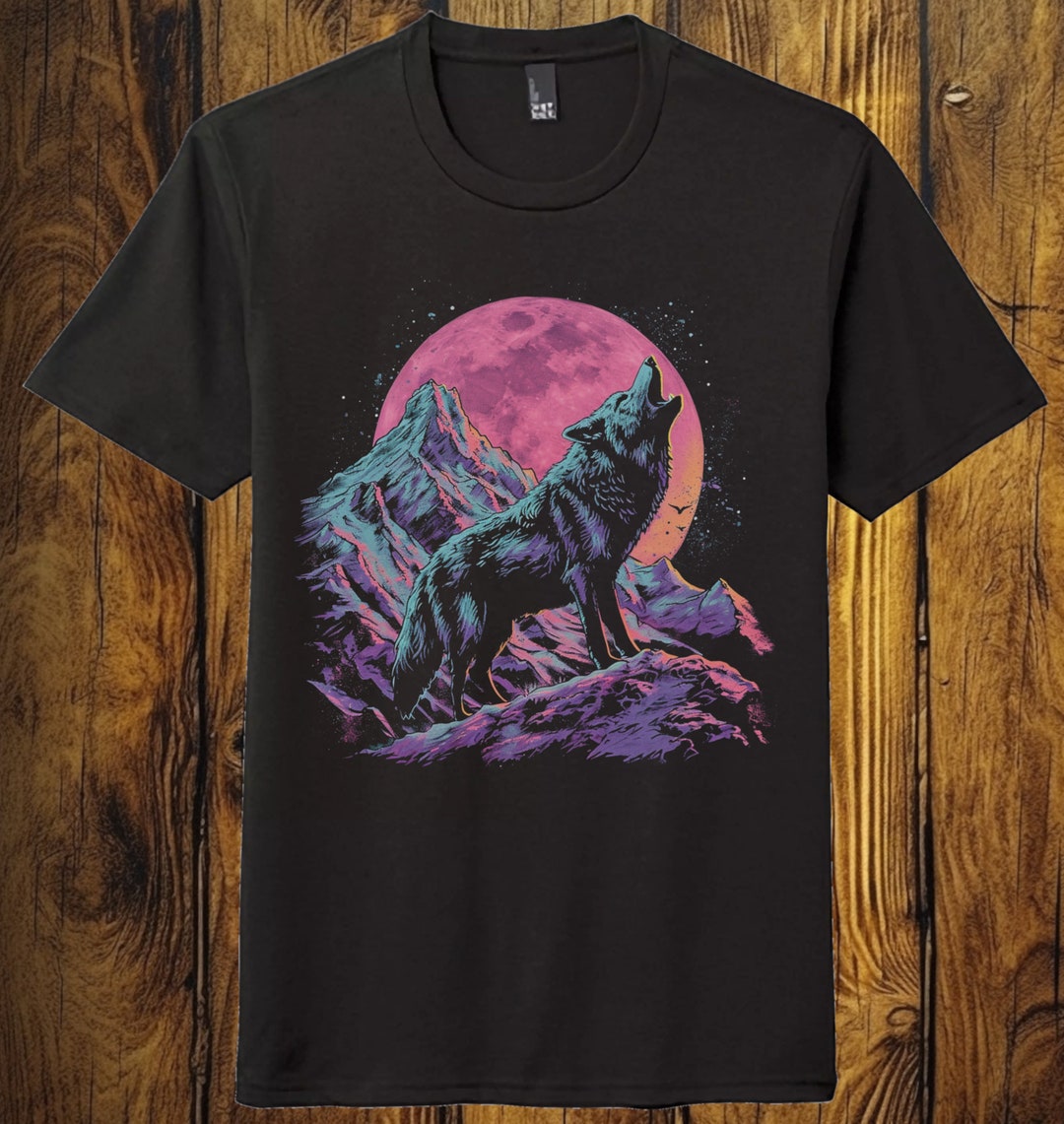Vintage Wolf Howling 90s Graphic Shirt, Wolf Lovers Retro Tee, 2000s ...