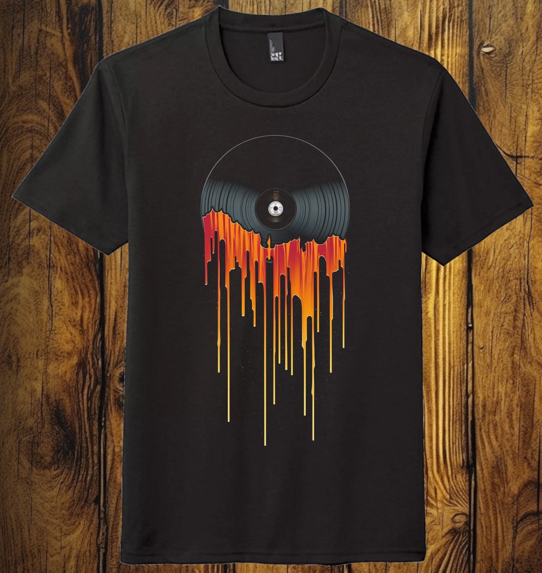 Melting Vinyl Record Music Graphic Shirt Black Unisex Soft - Etsy