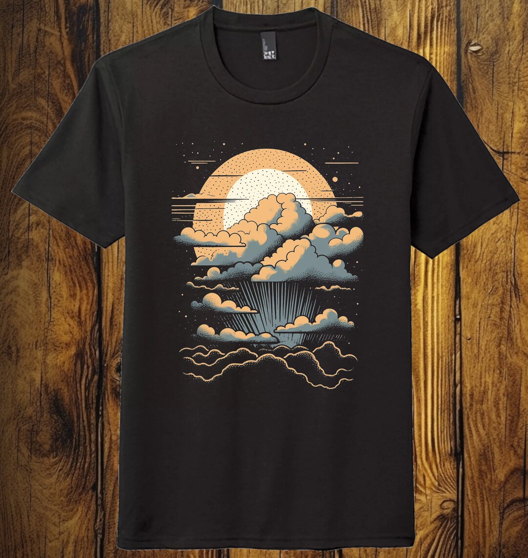 Sunset Sun Rays and Clouds Outdoors Graphic Shirt Tshirt Black Unisex ...