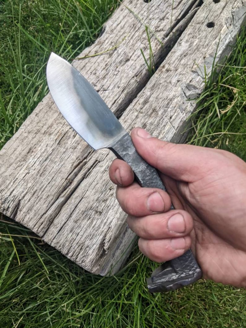 Hand Forged Skull Pommel Railroad Spike Knife Drop Point - Etsy