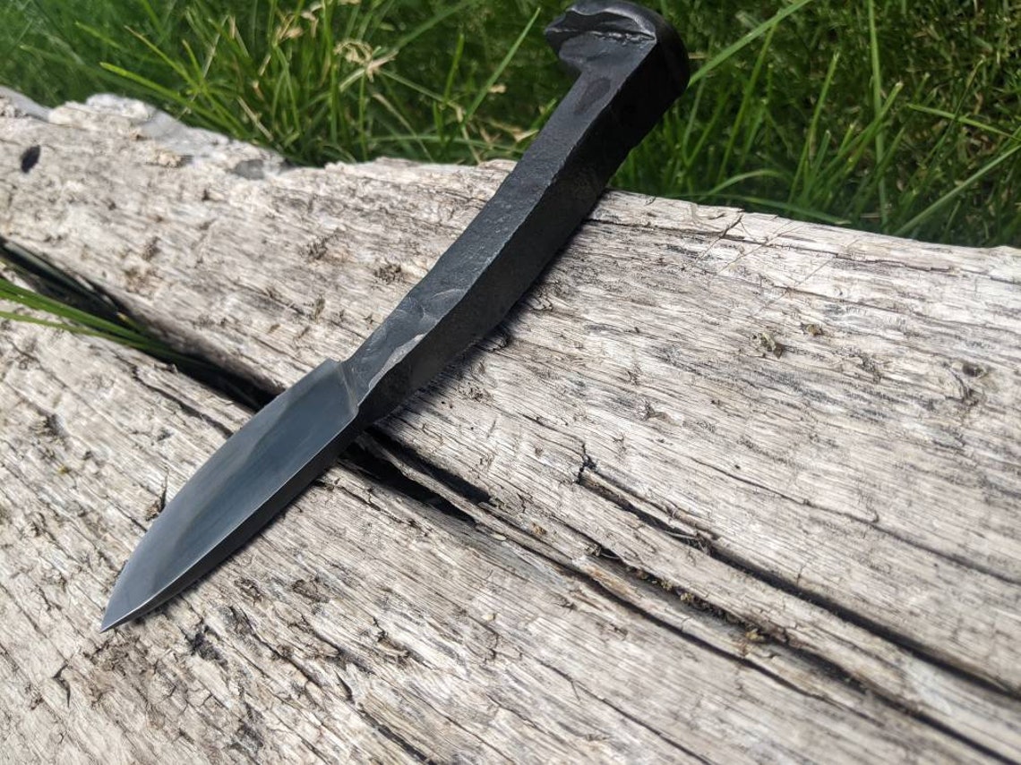 Hand Forged Skull Pommel Railroad Spike Knife Drop Point - Etsy