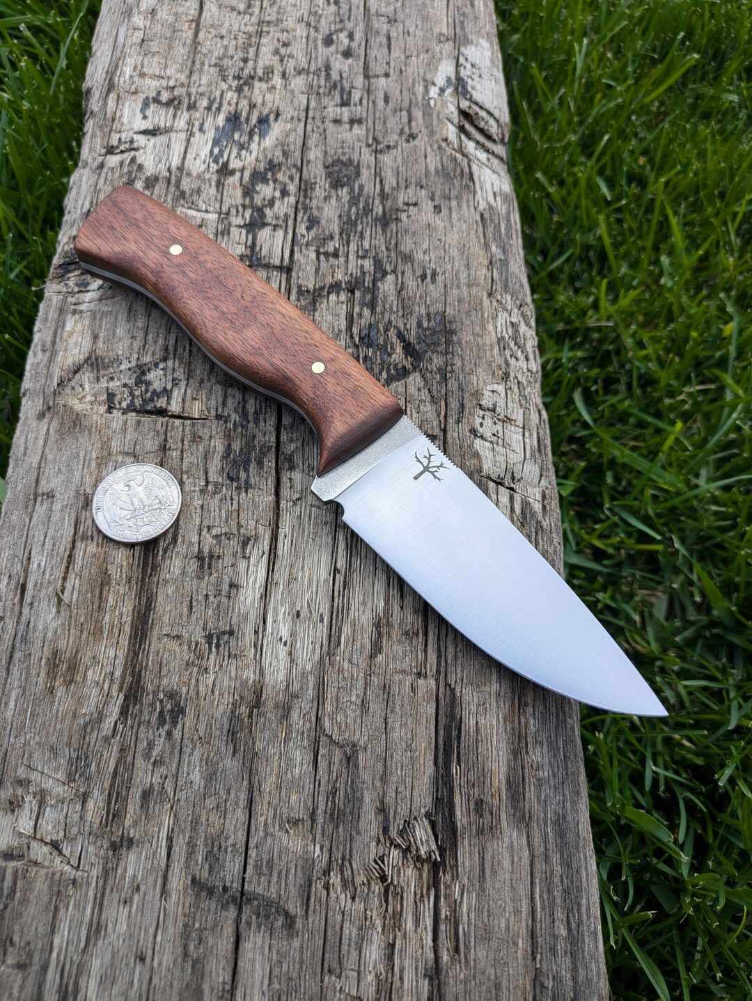 Handmade 1095 Drop Point Knife, Walnut Handle and Leather Sheath. - Etsy