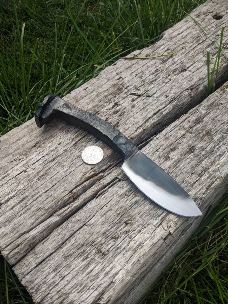 Hand Forged Skull Pommel Railroad Spike Knife Drop Point - Etsy