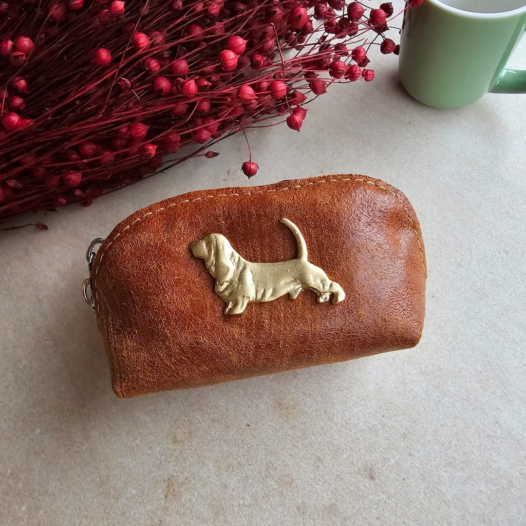 Basset Hound Coin Purse, Basset Hound Wallet, Coin Purse Vegan Leather ...