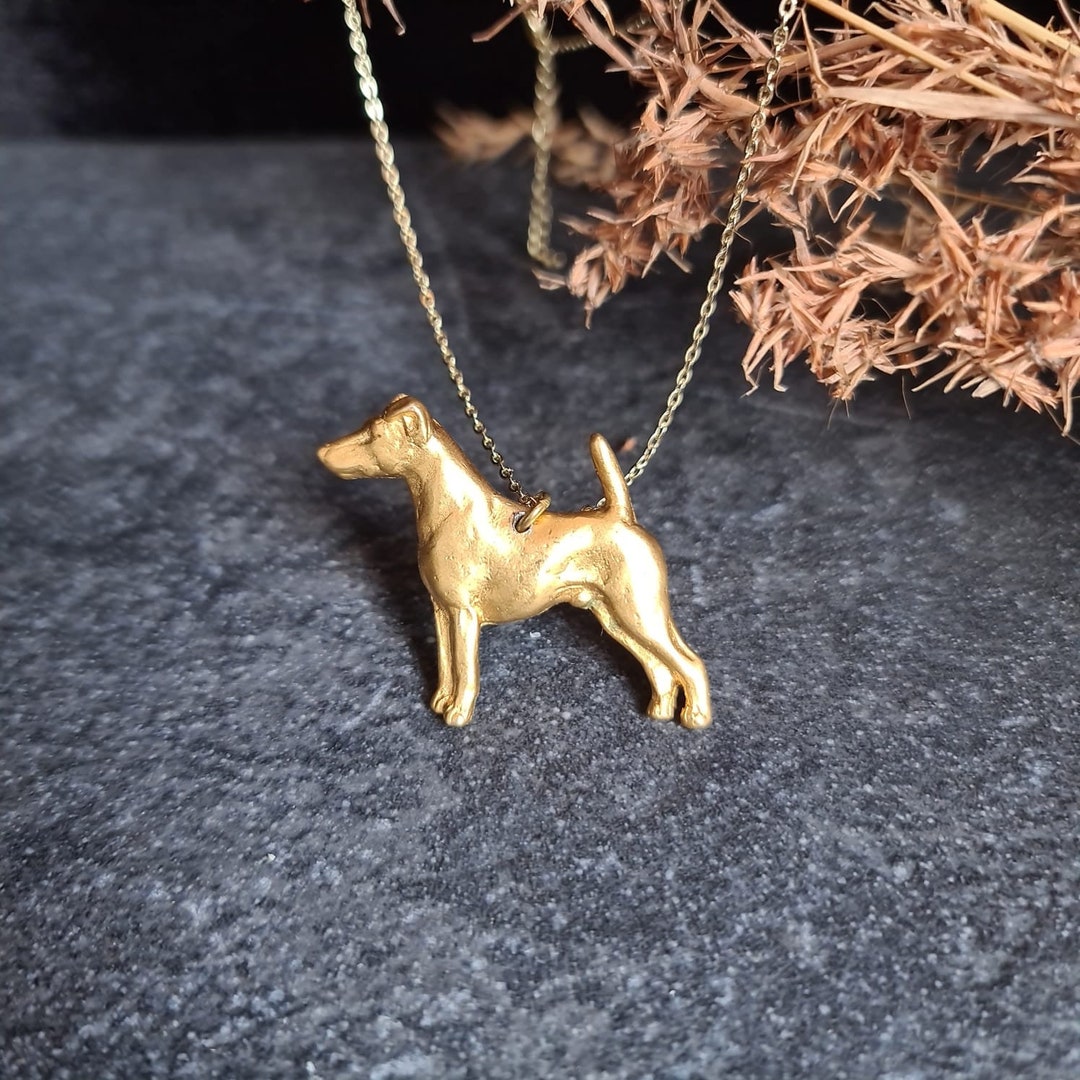Fox Terrier Pendant Necklace: Silver or Gold-plated Dog Breed Jewelry ...