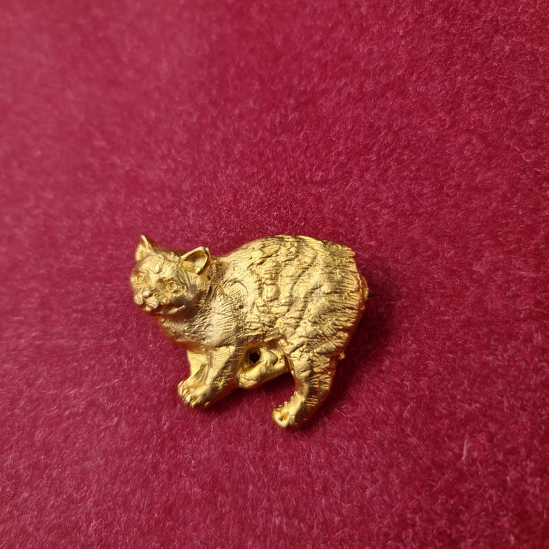 Manx Cat 24k Yellow Gold Plated Brooch Manx Cat Tieclip Manx - Etsy