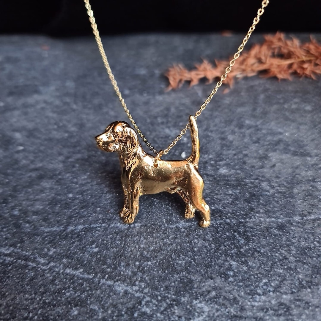 Beagle Dog Charm Necklace: Silver/gold Plated Pet Jewelry - Etsy
