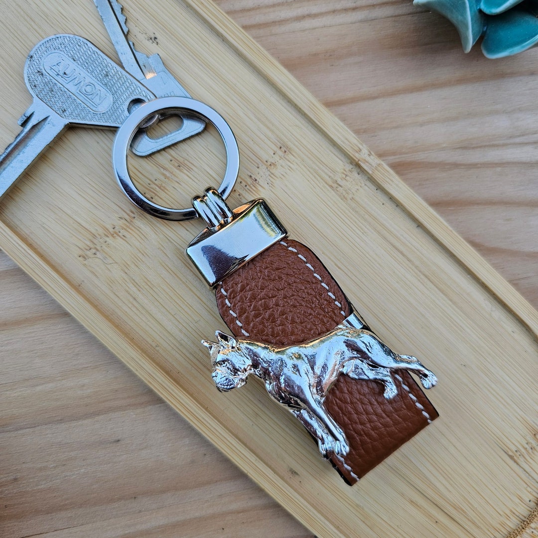 Handmade Silver-plated Boxer Dog Keychain: Pet Lover Gift - Etsy