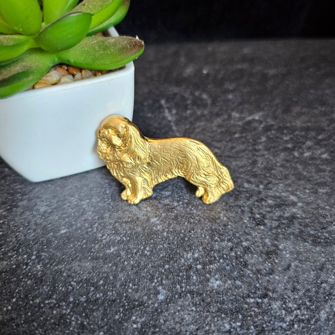 Gold-plated King Charles Spaniel Brooch: Pet Memorial Keepsake - Etsy