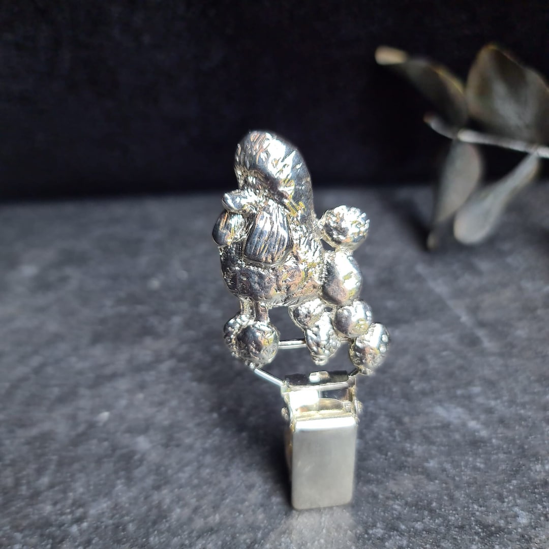 Gold Plated POODLE NUMBER HOLDER Brooch –unique Dog Show Ring Clip in ...
