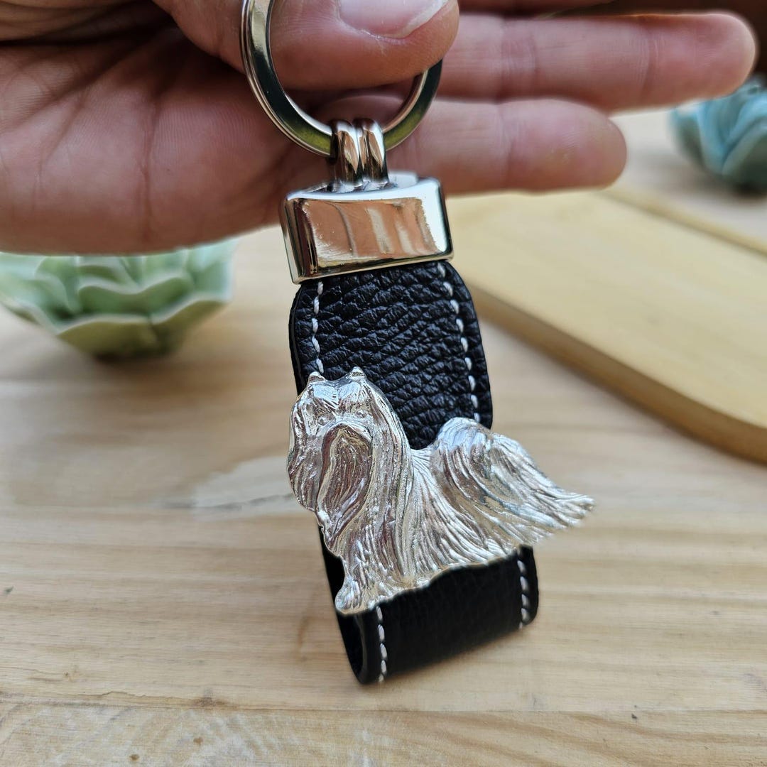 Silver-plated Maltese Dog Keychain: Pewter Pet Memorial Gift - Etsy