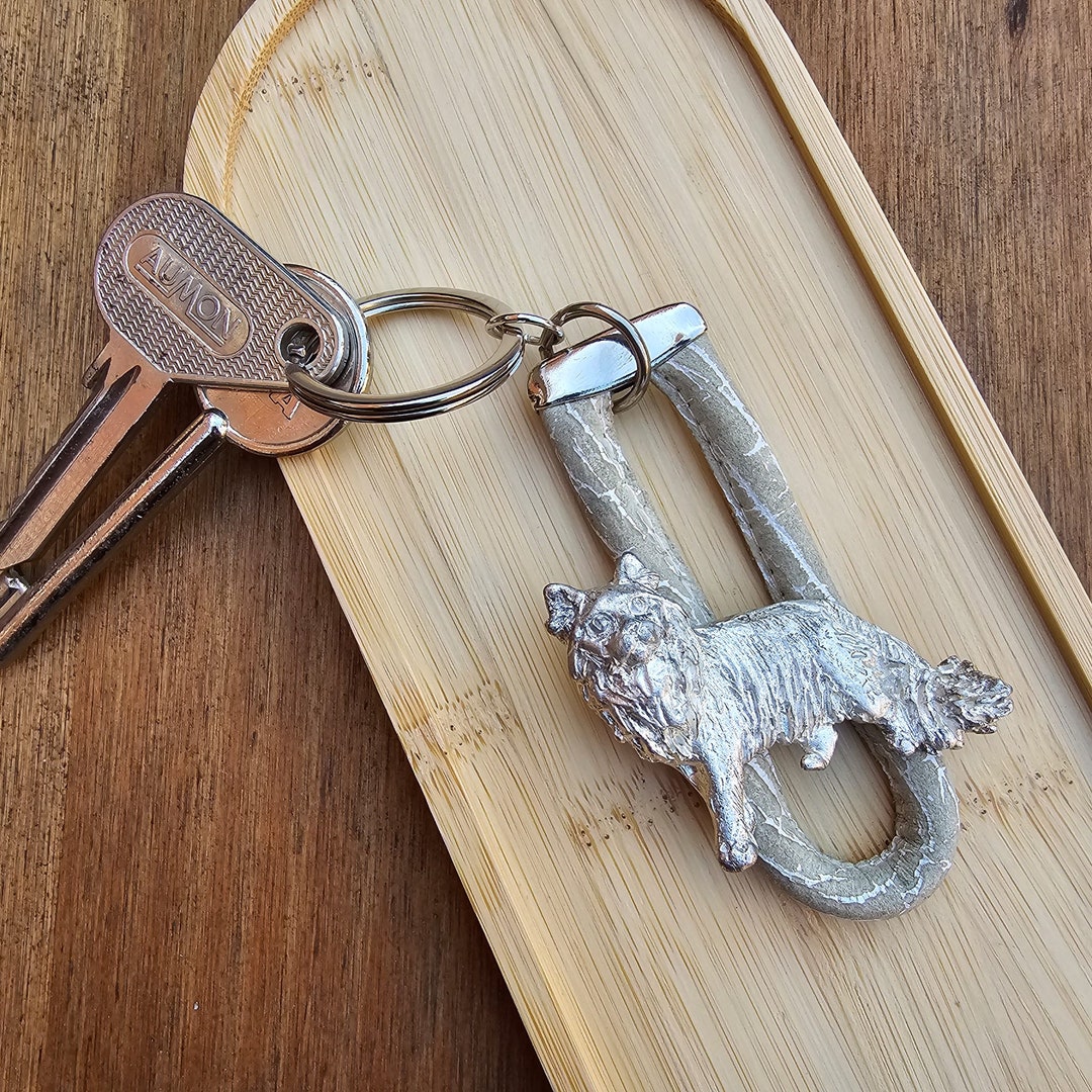 Maine Coon Keychain, Maine Coon Cat Keyring, Handmade Maine Coon Cat ...