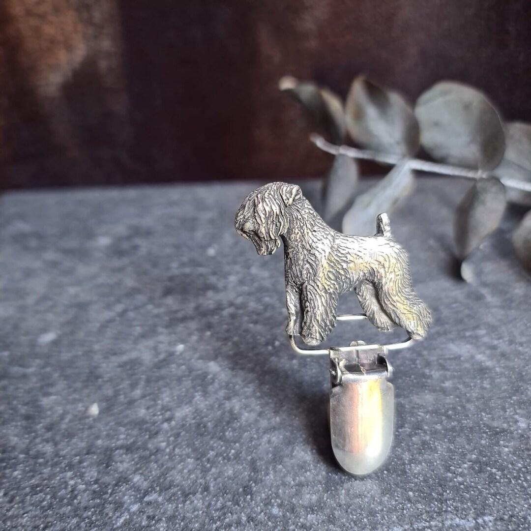 SOFT COATED Number Holder BROOCH – Elegant Dog Show Ring Clip – Pewter ...