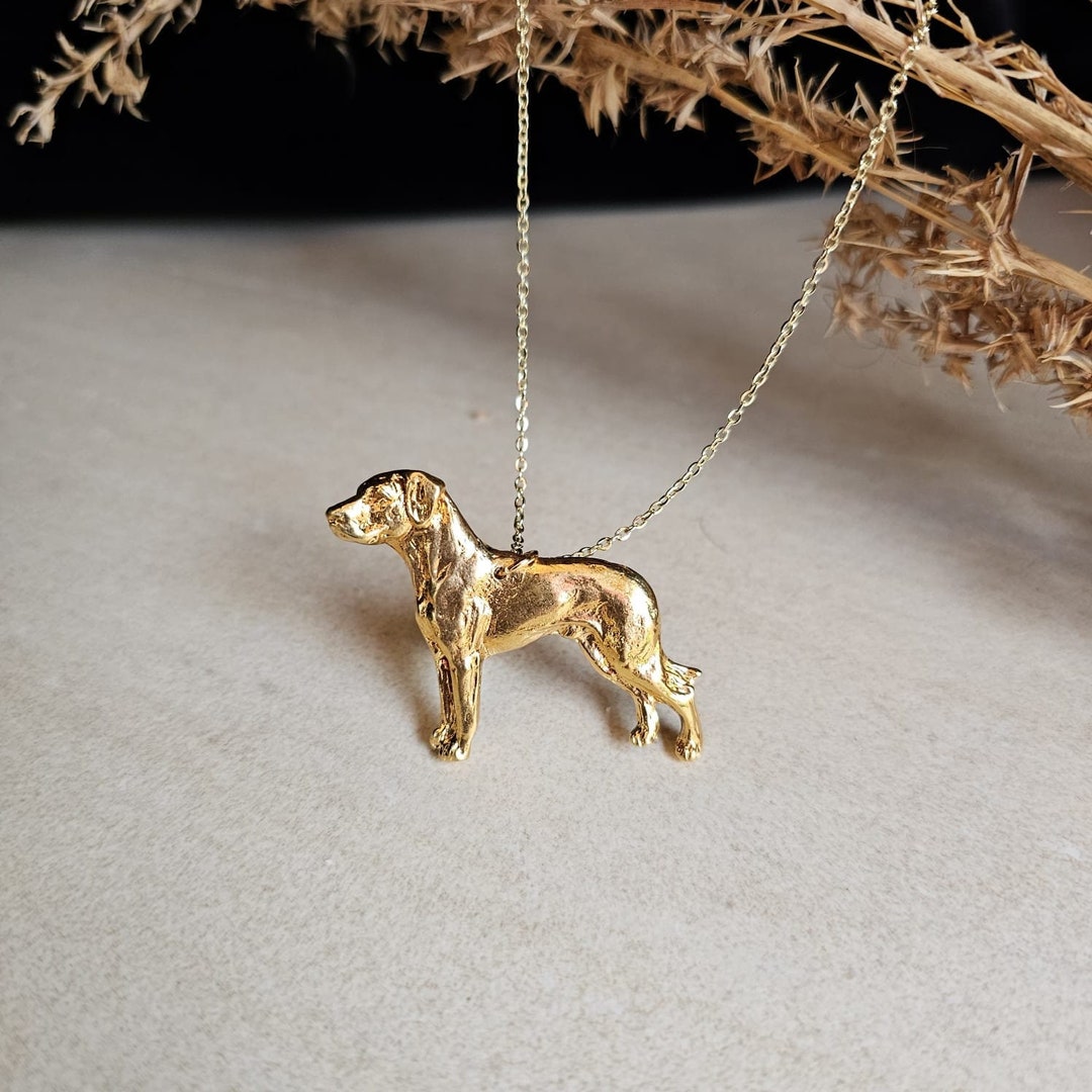 Rhodesian Ridgeback Pendant Necklace: Gold or Silver Plated Dog Charm ...