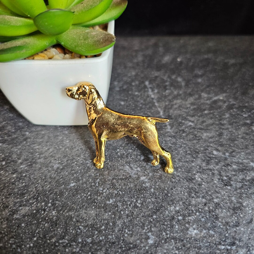 Gold Plated German Pointer Brooch: Elegant Dog Jewelry - Etsy