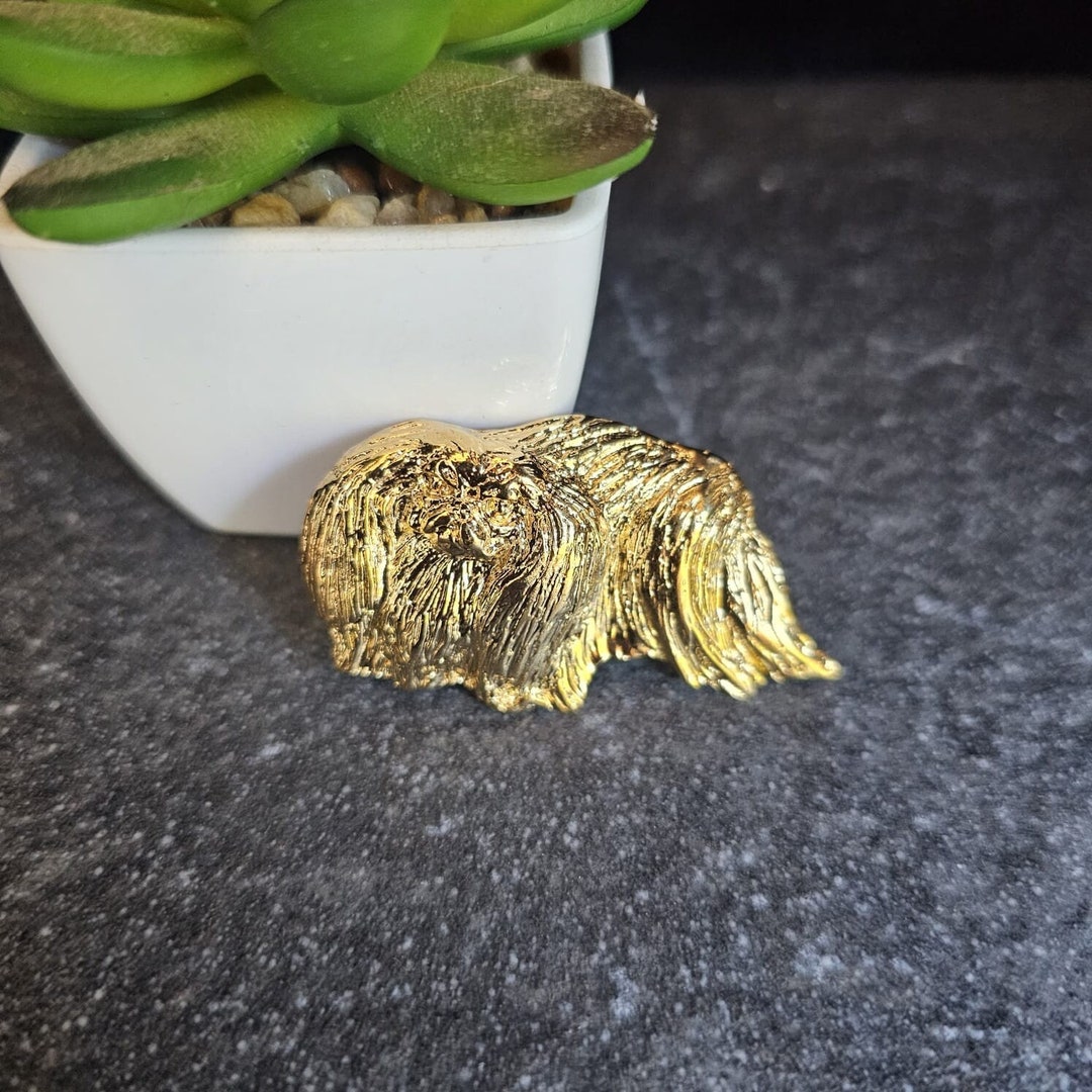24k Gold-plated Pekingese Brooch: Modern Dog Breed Keepsake - Etsy