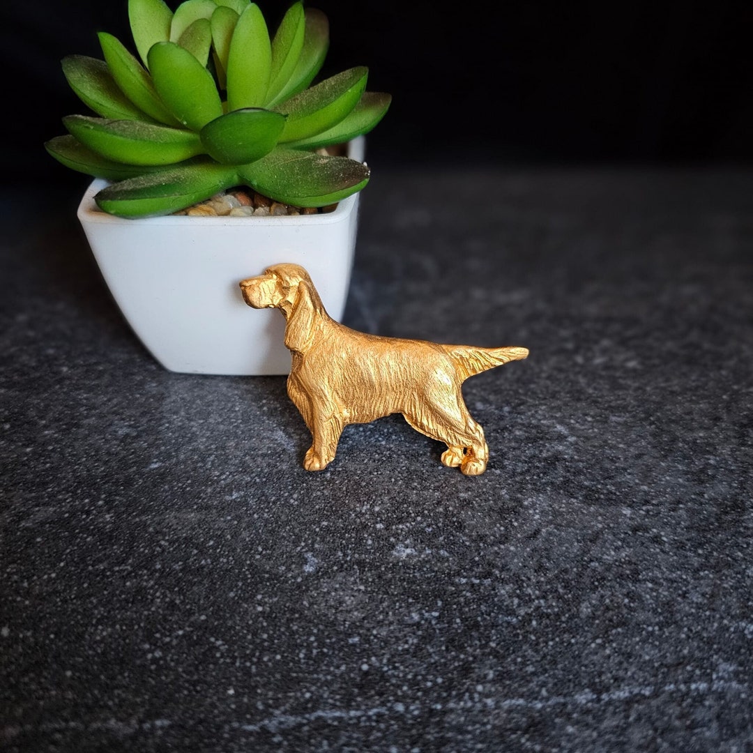 24k Gold Plated Gordon Setter Dog Brooch: Modern Pet Jewelry - Etsy