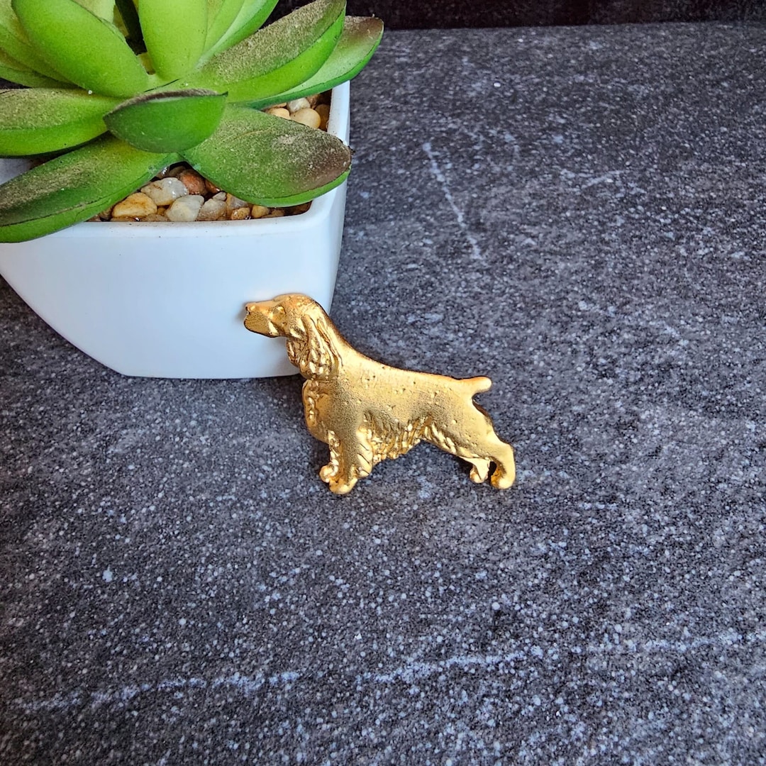 Gold Plated Springer Spaniel Brooch - Dog Lover Jewelry - Etsy