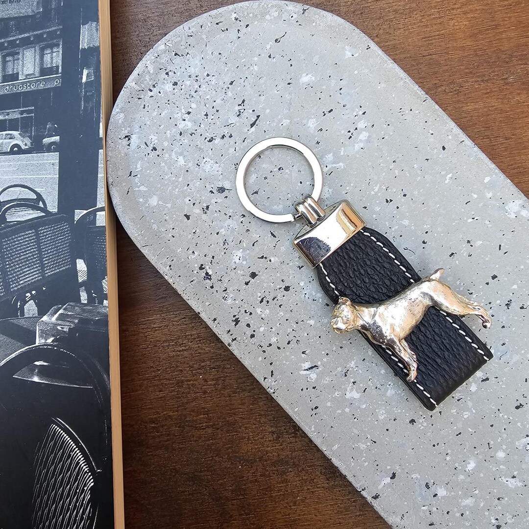 Silver Plated Cane Corso Keychain: Dog Breed Accessory - Etsy