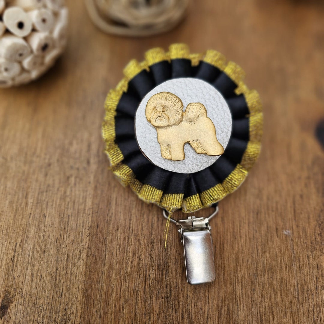 Bichon Frise Dog Show Number Clip: Rosette Ring Clip - Etsy