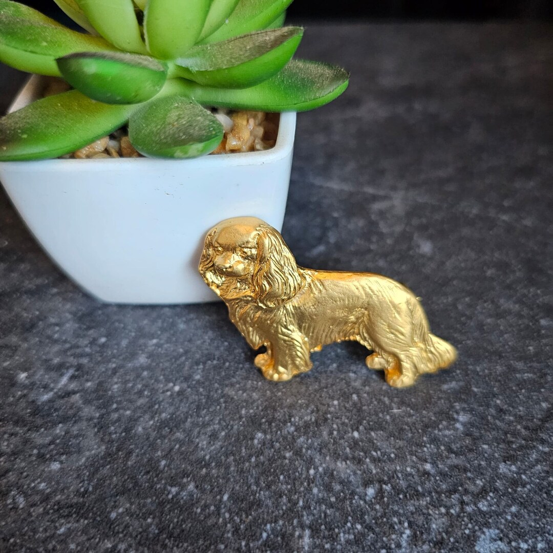 Cavalier King Charles Spaniel Brooch Dog 24k Yellow Gold Plated Brooch ...