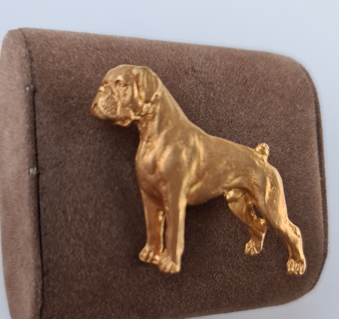 Gold Boxer Dog Brooch: Vintage Inspired Pet Pin - Etsy