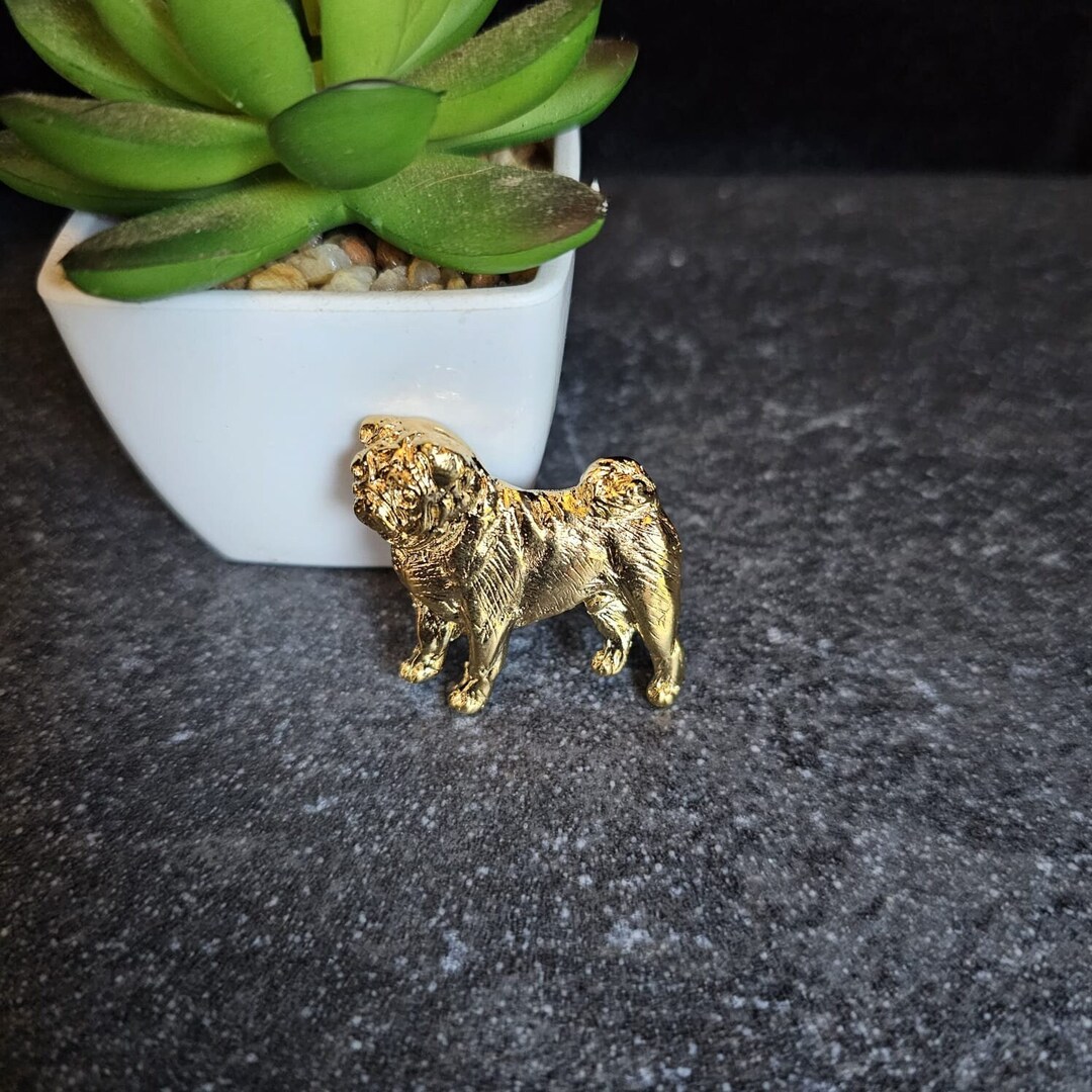 Pug Brooch Dog 24k Yellow Gold Plated Brooch, Pug - Etsy