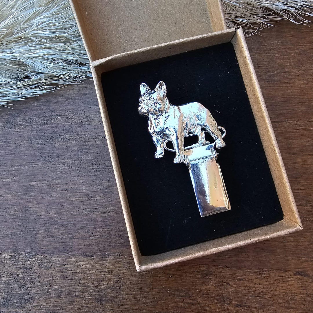 French BULLDOG NUMBER HOLDER Brooch – Elegant Dog Show Ring Clip – Pet ...