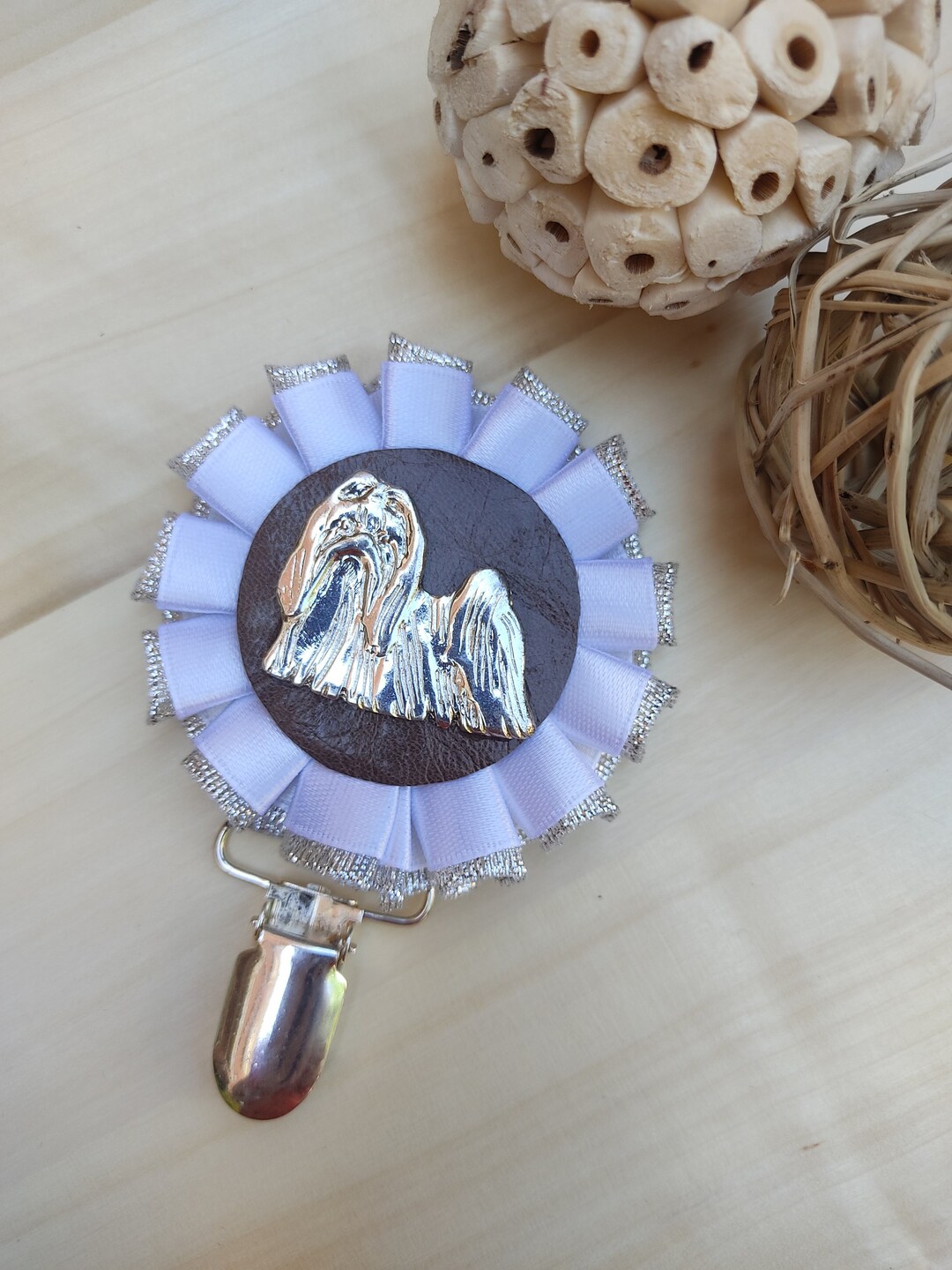 Handmade Shih-tzu Rosette Number Holder for Dog Shows - Customizable ...