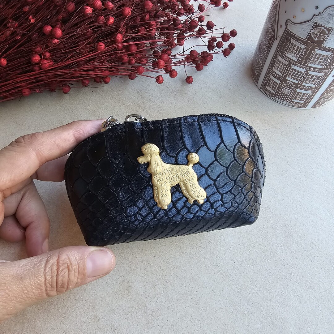 Poodle Coin Purse: Leather Zipper Wallet - Etsy