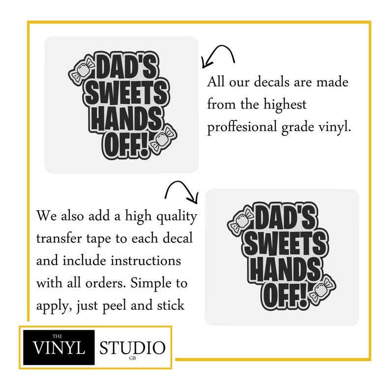 Dad's Sweet Jar Vinyl Decal | Personalised Sweet Jar Decal | Custom ...