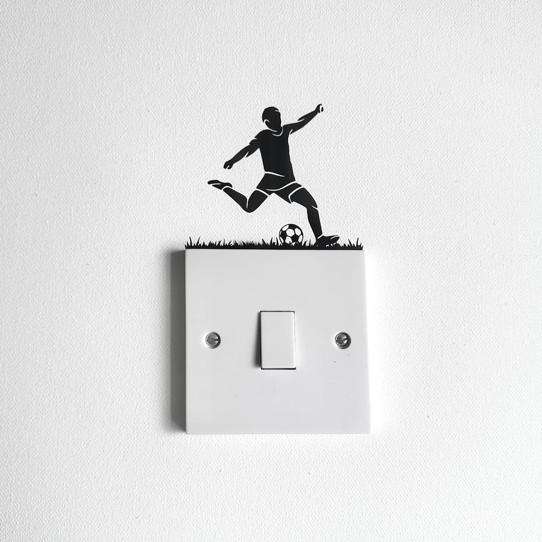 Footballer Light Switch Wall Decals Football Themed Room - Etsy UK