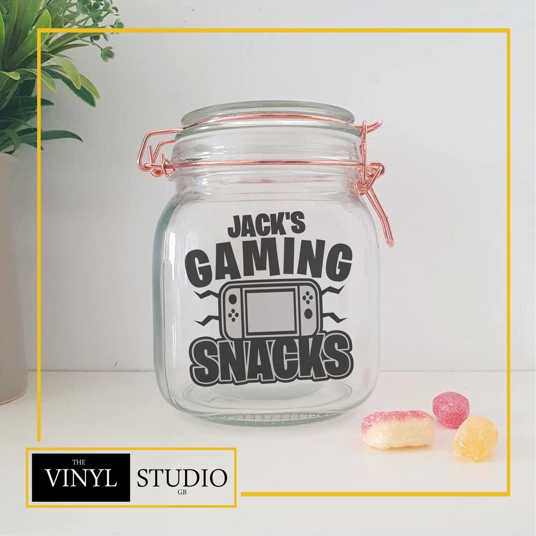 Personalized Gaming Snacks Vinyl Decal – Matte Finish, UK Made - Etsy
