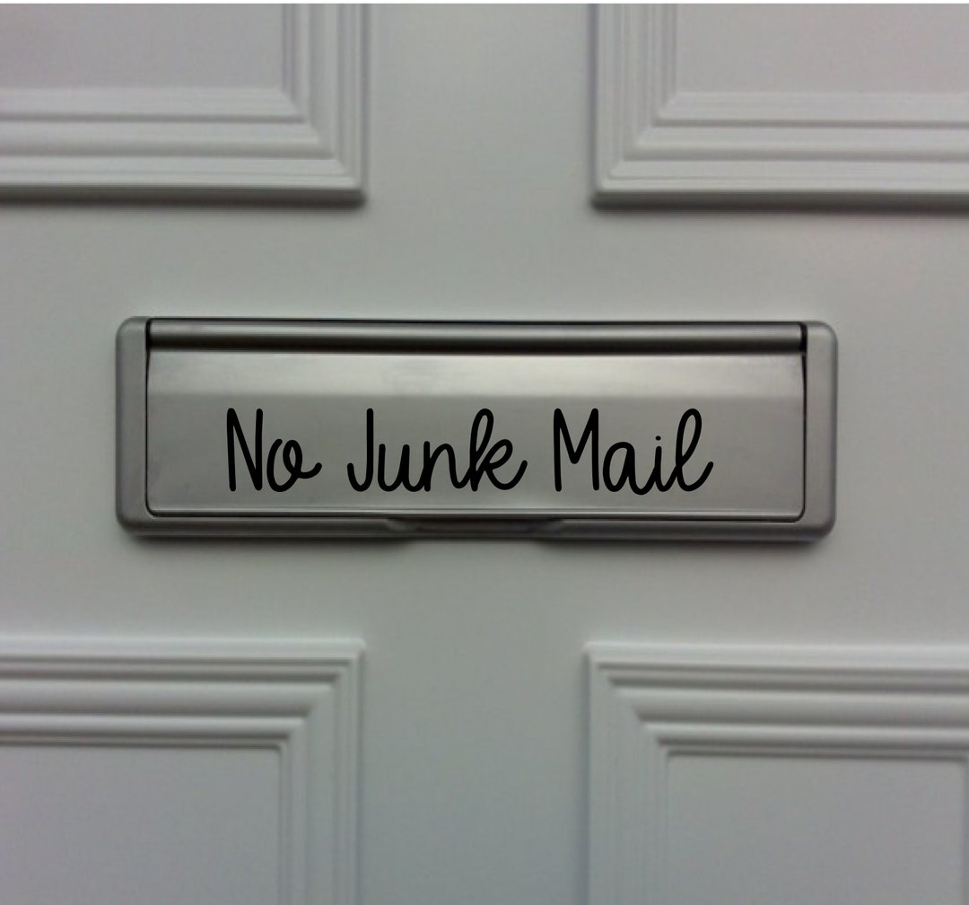 No Junk Mail - Letter Box Sticker - Vinyl Decal - Post Box Sticker ...