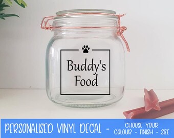 Personalised Sweet Jar Sticker Vinyl Decal Sticker Personalised Gift ...