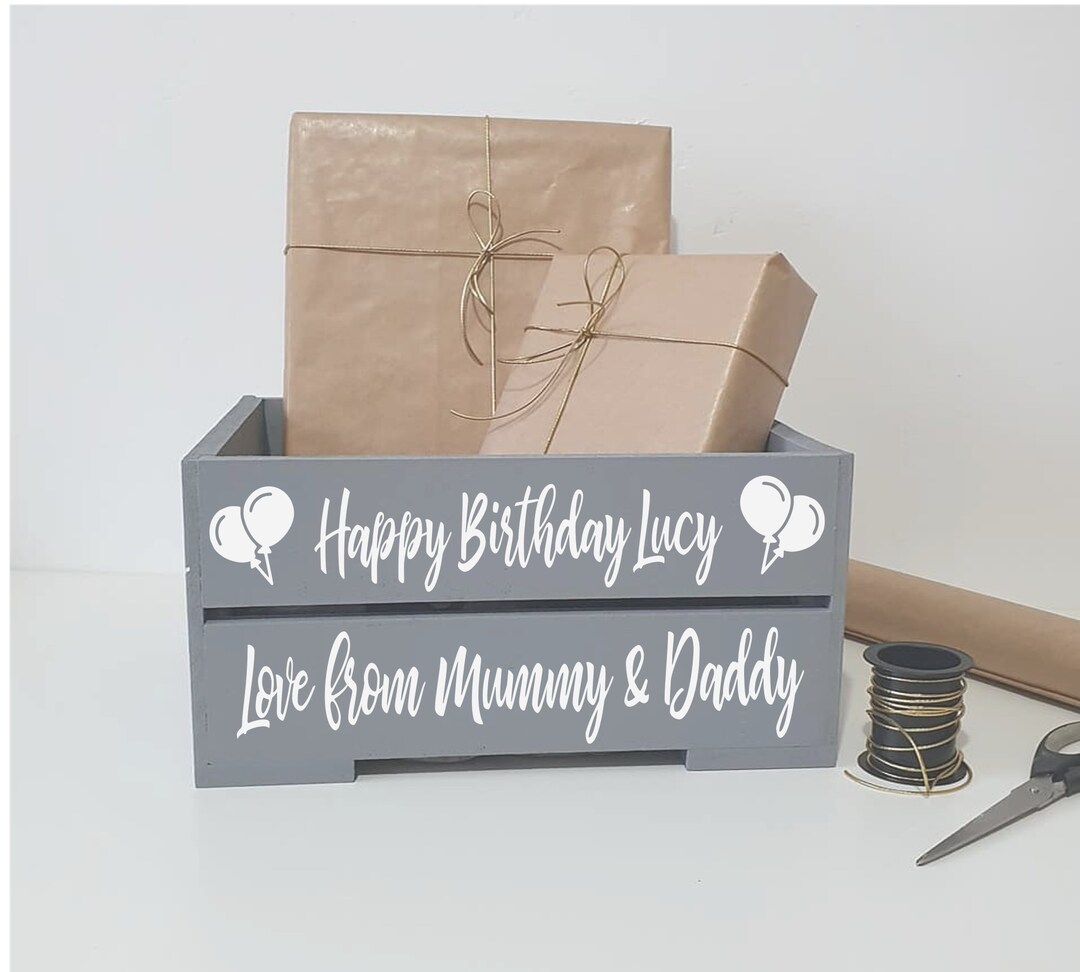 Personalized Birthday Crate Decal - Ikea KNAGGLIG Fit - Etsy