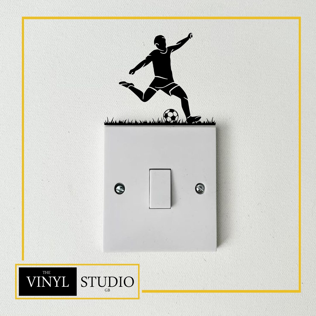 Footballer Light Switch Wall Decals - Football Themed Room - Etsy UK