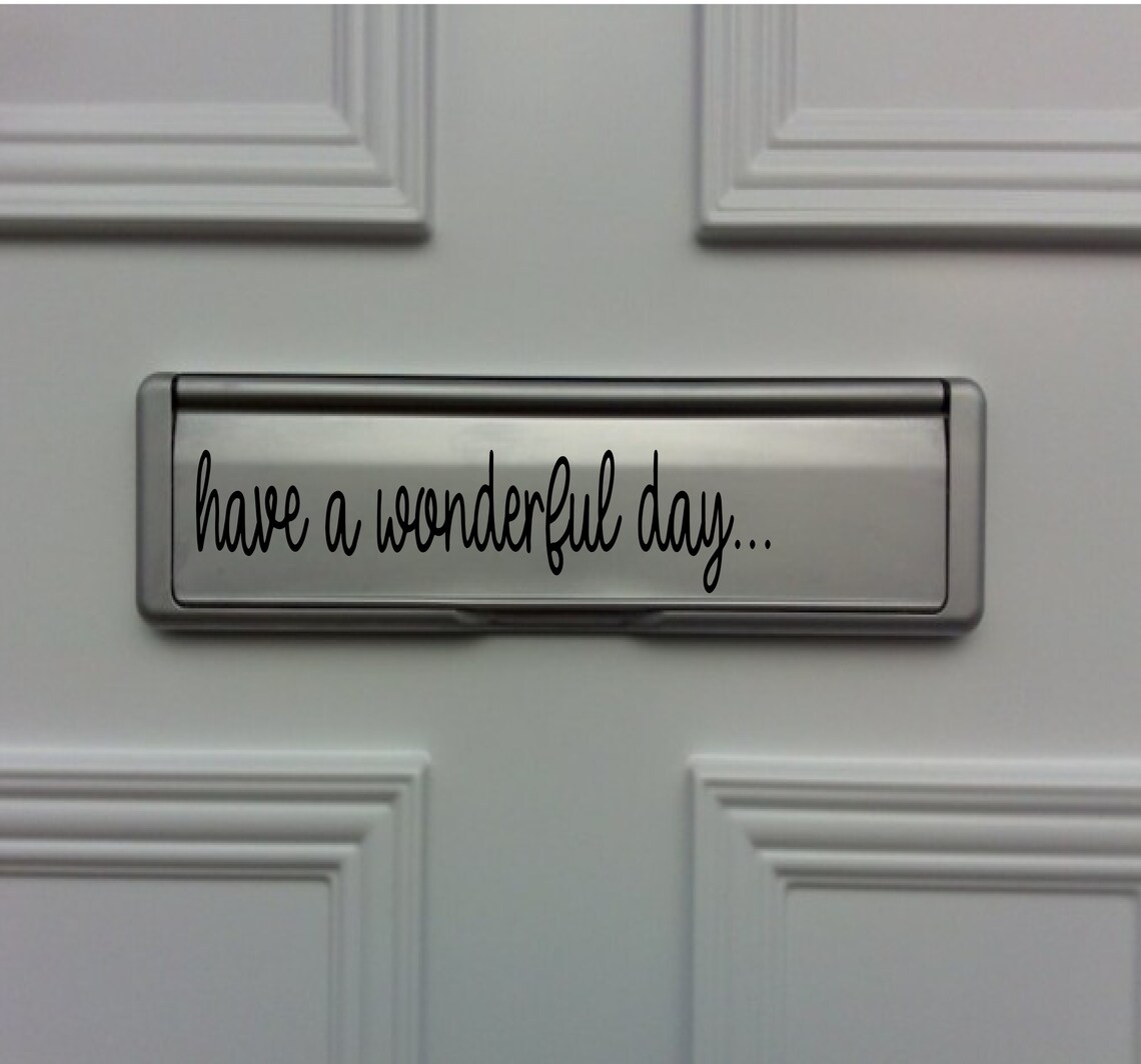 Letter Box Sticker - Vinyl Decal - Post Box Sticker - Have a Wonderful ...
