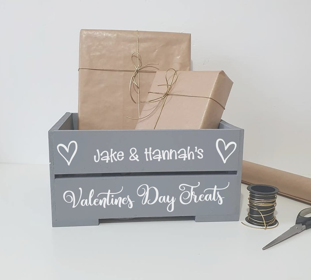 Valentines Day Crate Sticker - Vinyl Decal - Sticker - Personalised ...