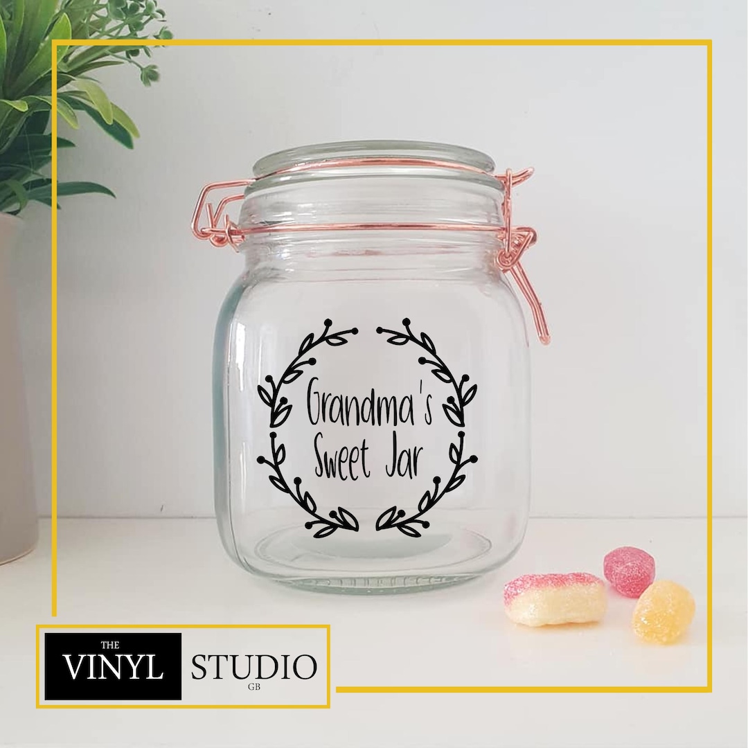 Sweet Jar Sticker - Personalised Vinyl Decal - Labels for Jars - Sweet ...
