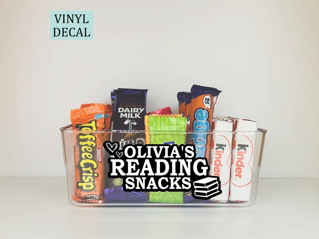 Personalized Reading Snacks Vinyl Decal - DIY Sweet Jar Gift - Etsy