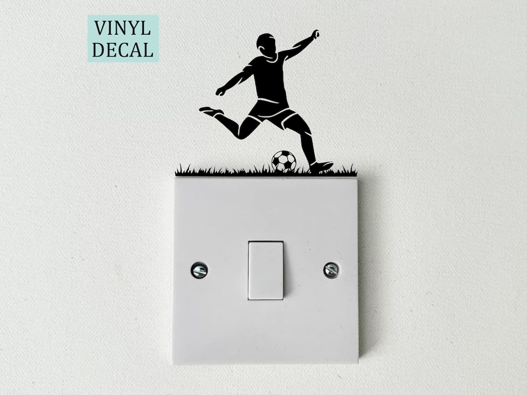 Footballer Light Switch Wall Decals - Football Themed Room - Etsy UK