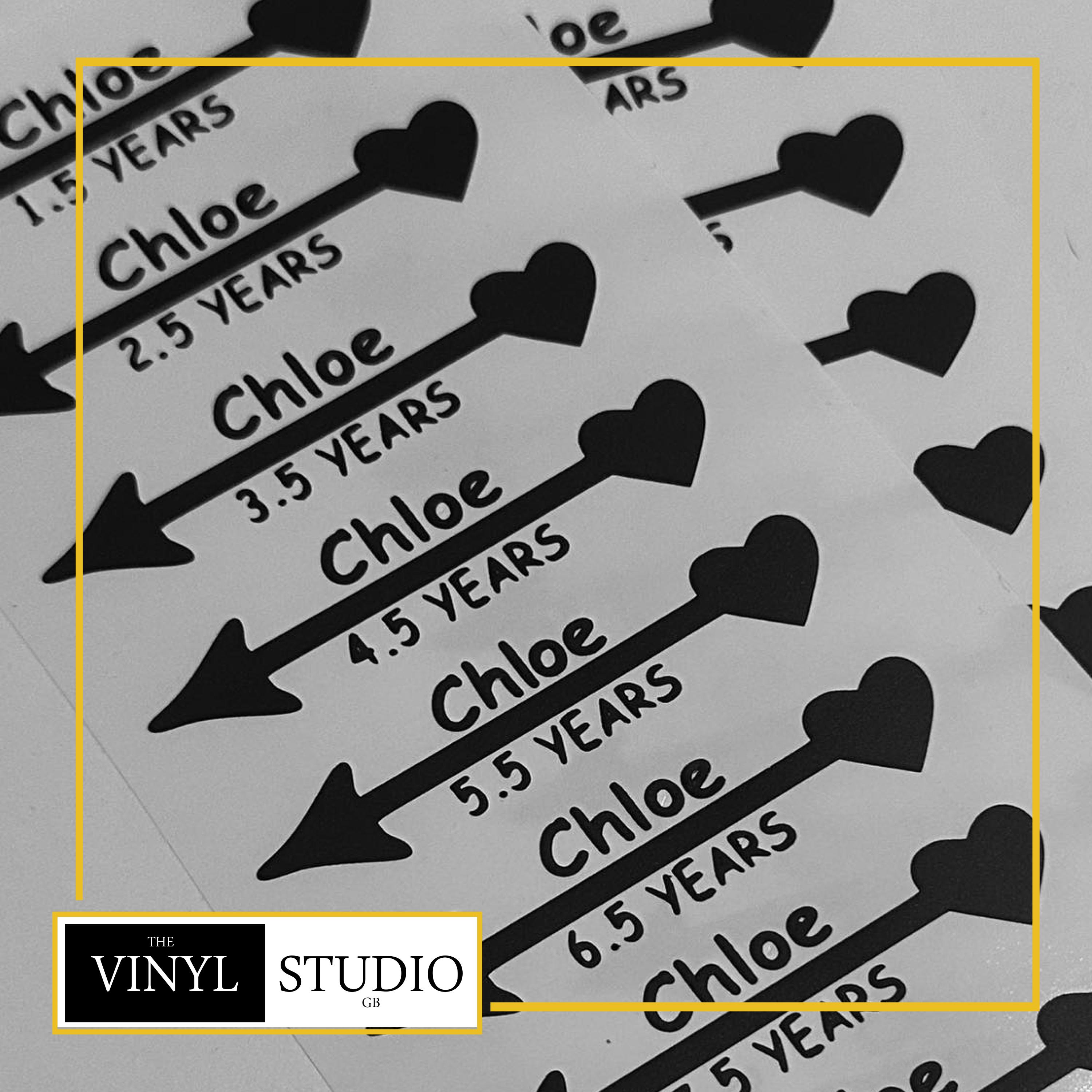 Personalized Half Age Arrow Decals – Custom Growth Chart Stickers - Etsy