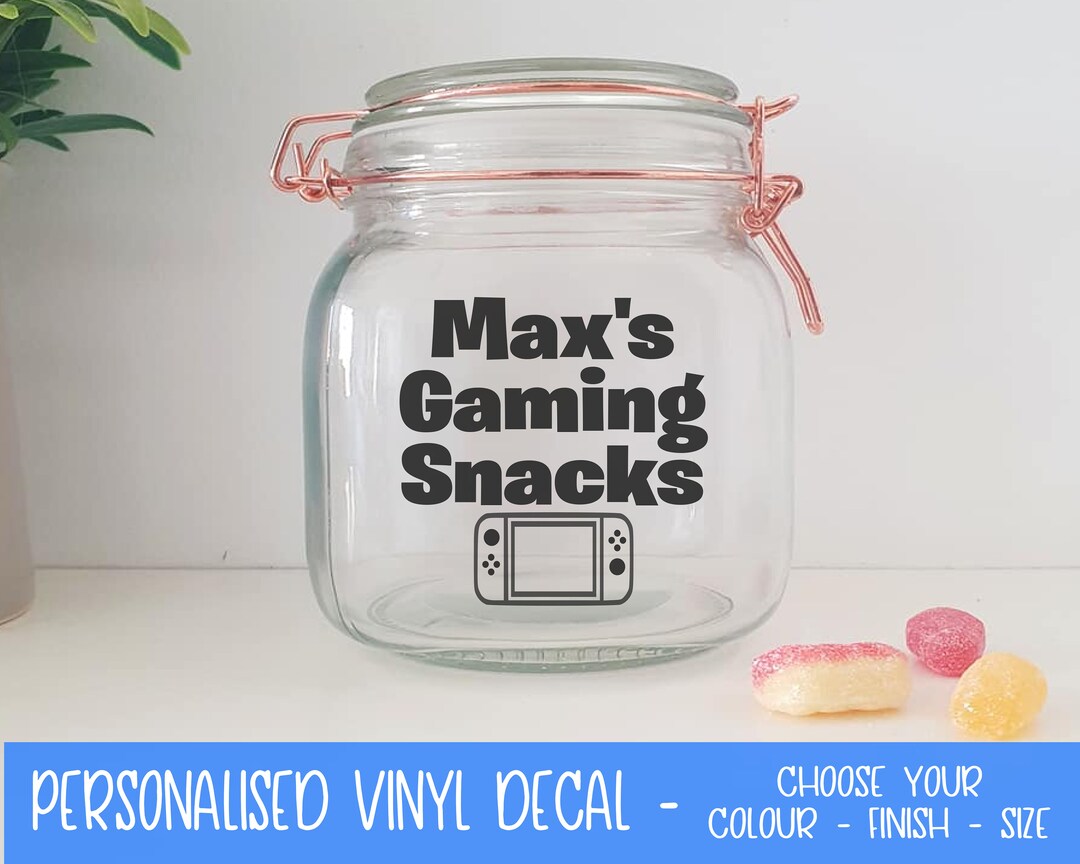Gaming Snack Jar Sticker Vinyl Decal Sticker - Etsy