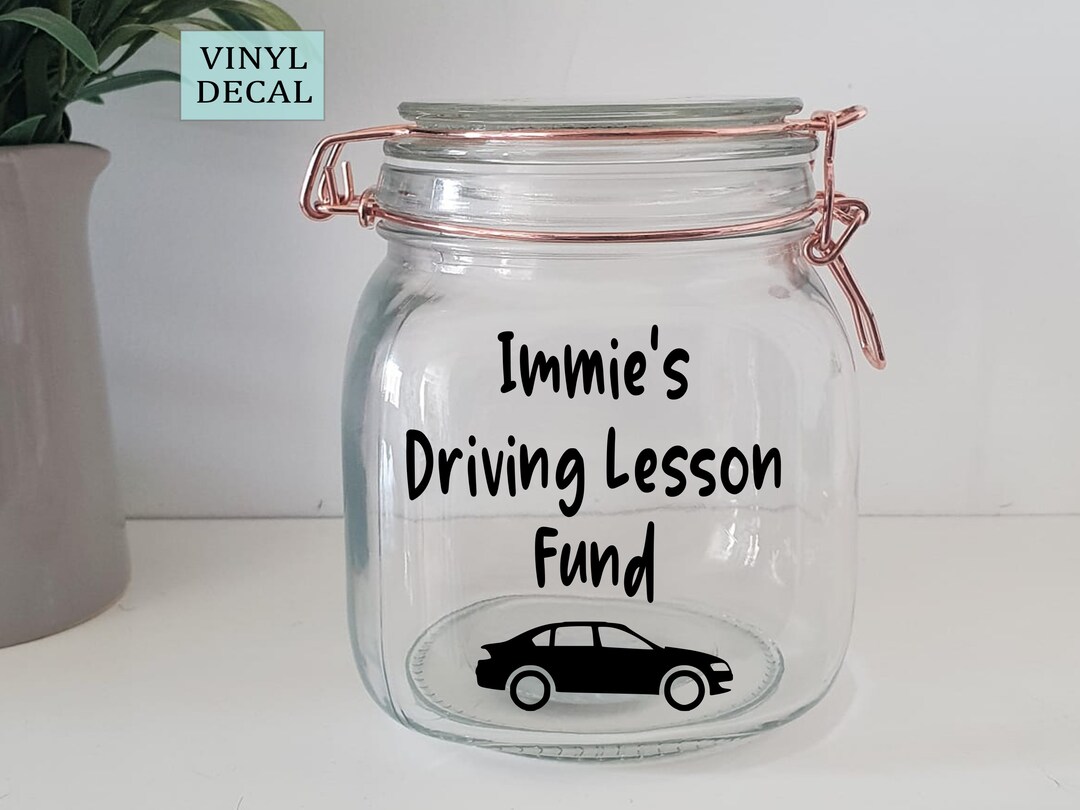 Personalised Driving Lesson Fund Sticker - Vinyl Decal - Sticker ...
