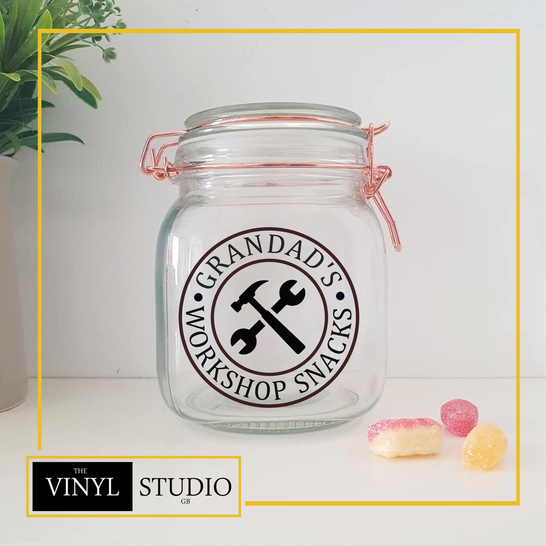 Custom Shed Snacks Jar Decal - Personalised Vinyl Sticker for Diyer ...